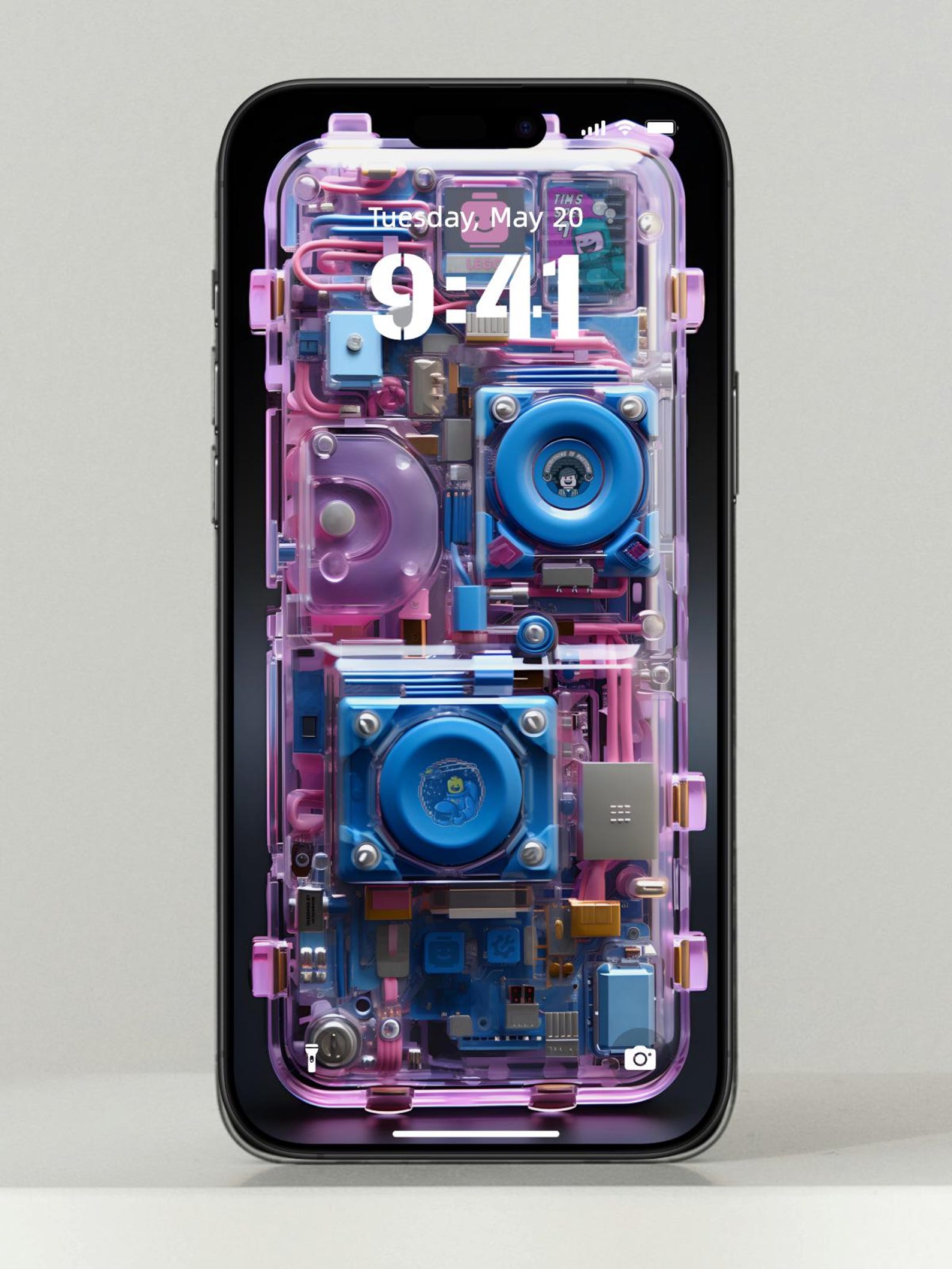 Cyber Core Tech iPhone Wallpaper | Futuristic Transparent Lock Screen ...