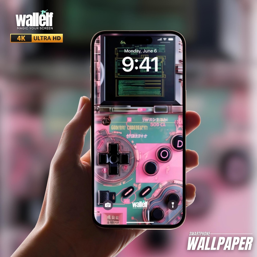 Neon Retro Game Console 4K Ultra HD Phone Wallpaper | Cyberpunk Pink ...