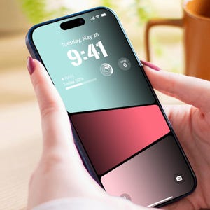 Modern Colorblock iPhone Wallpaper | Red Blue Abstract Ios Lock Screen ...