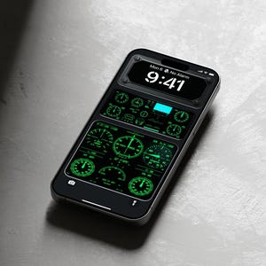 Aircraft Instrument Panel Wallpaper | Futuristic Green Glow Aviation ...