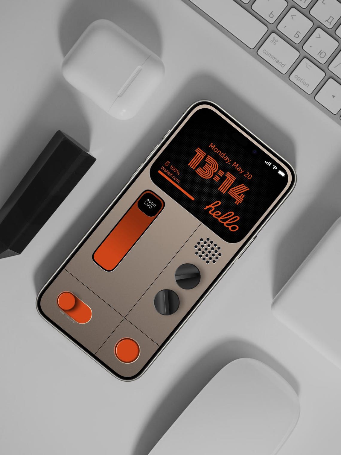 Vintage Retro Audio Control Wallpaper Set for iPhone Android Lock ...