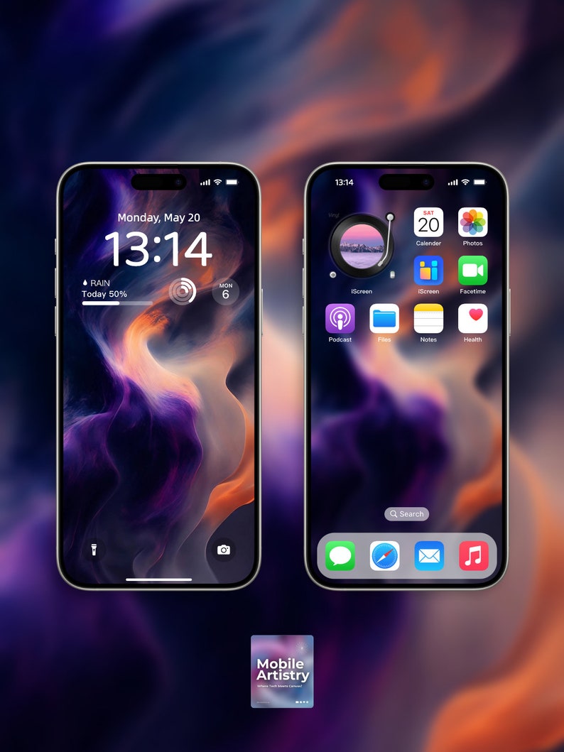 Ethereal Swirl Phone Wallpaper | High-resolution Digital Instant Download for iPhone & Android ...