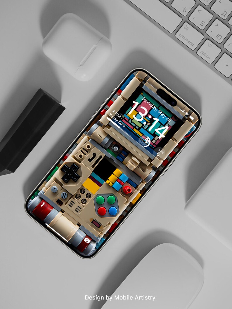 Colorful Retro Gaming Console Mobile Wallpaper - Pixel Art Design - HD ...