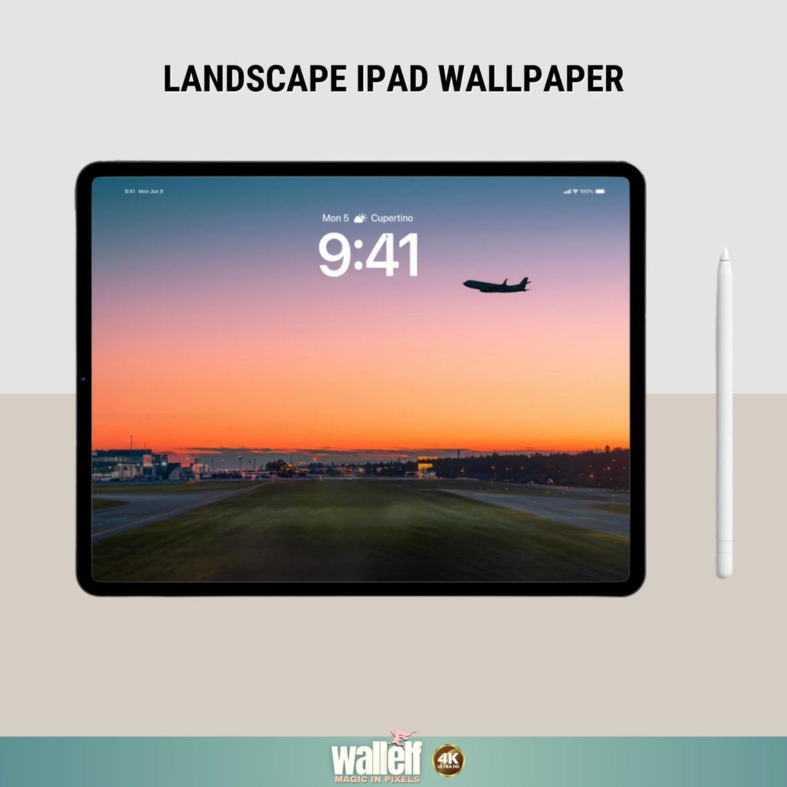 Airport Sunset iPad Wallpaper | 4K Tranquil Travel-inspired Background ...