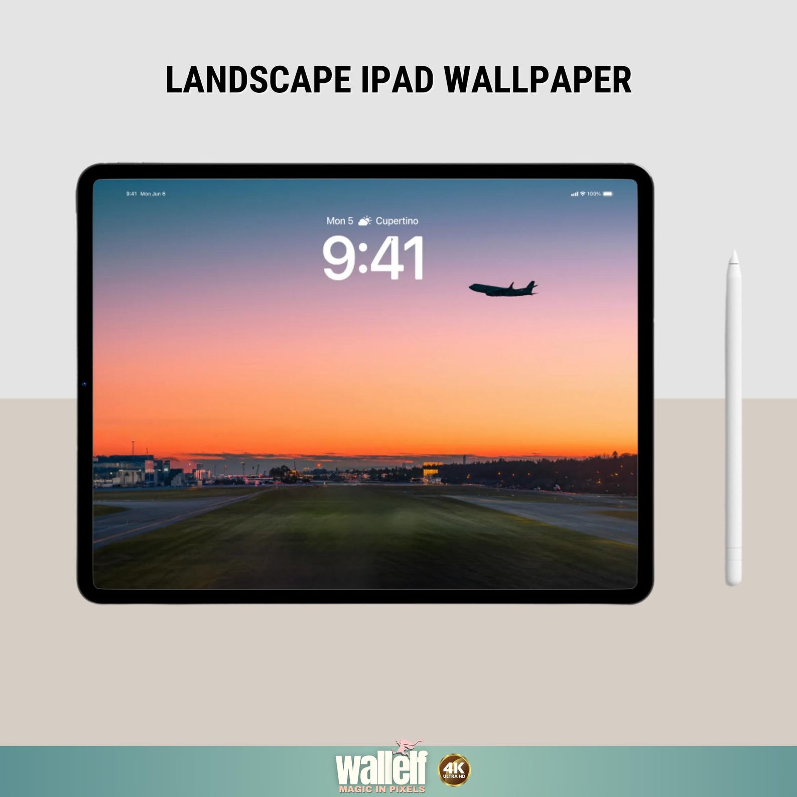 Airport Sunset iPad Wallpaper | 4K Tranquil Travel-inspired Background ...