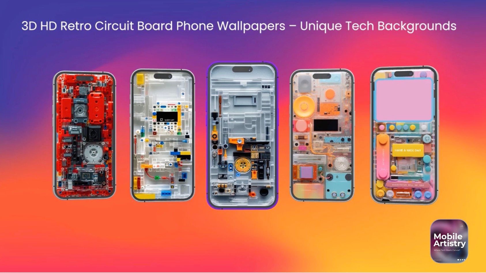 Retro Circuit Board Phone Wallpaper | Tech Lover Gift (digital Download ...