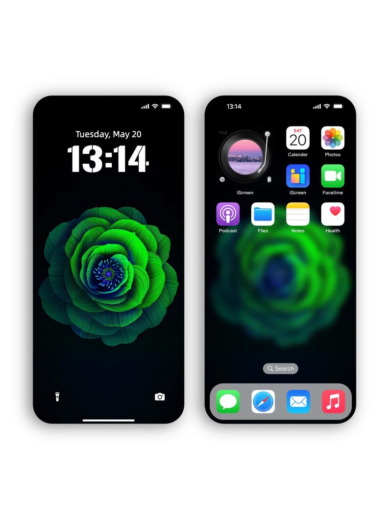 Green Bloom iPhone Wallpaper | Dark Floral Aesthetic | Abstract Nature ...