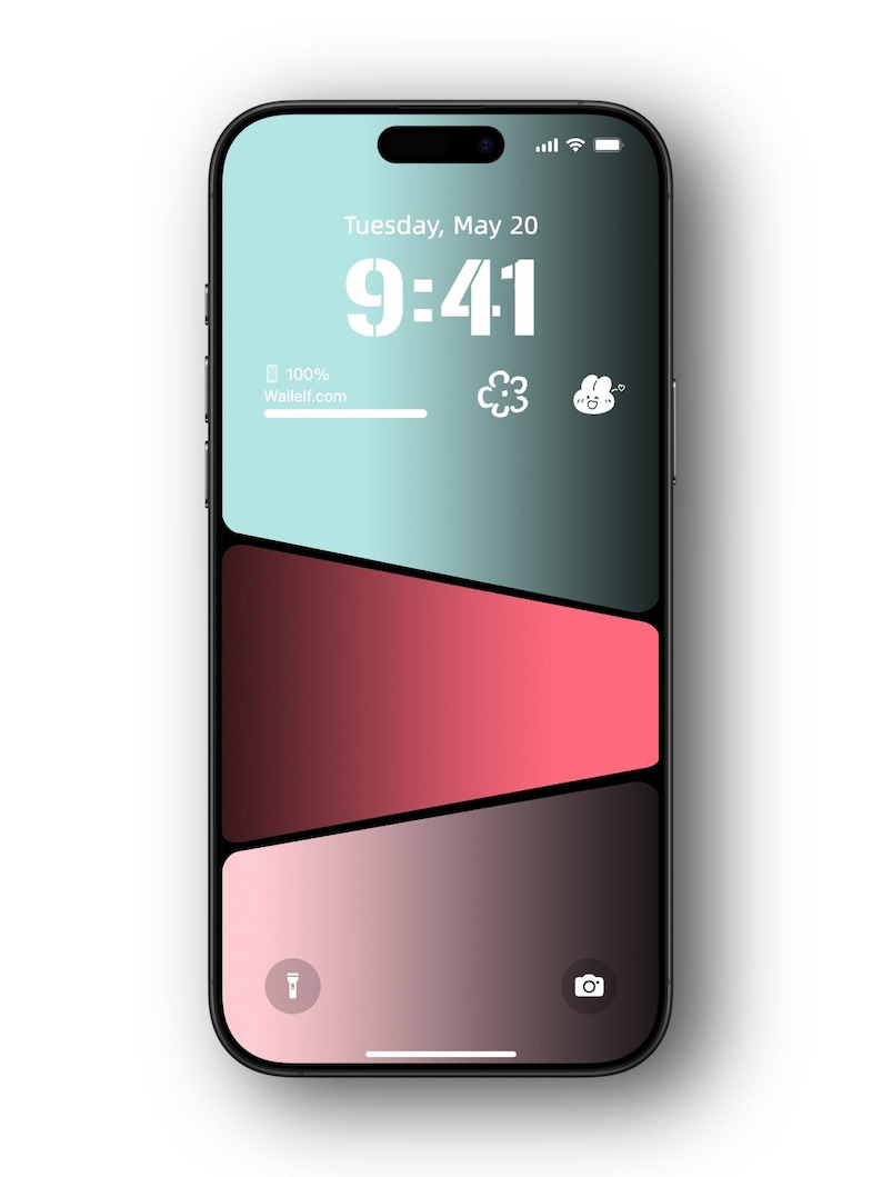 Modern Colorblock iPhone Wallpaper | Red Blue Abstract Ios Lock Screen ...