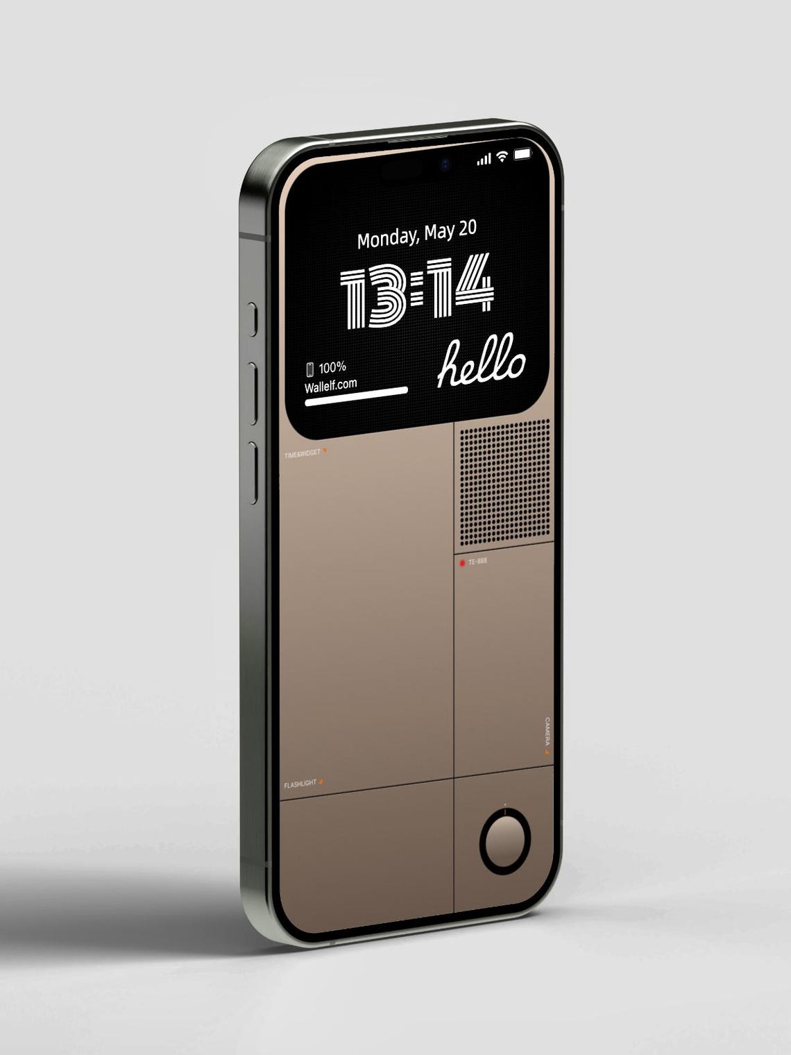 Retro Minimalist Tech Wallpaper Classic Beige Design for iPhone Android ...