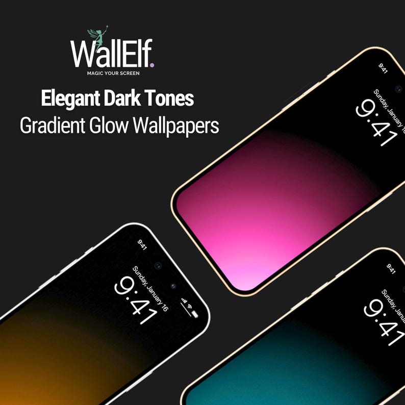 Gradient Glow Wallpaper | Set of 3 | Elegant Dark Tones for iPhone ...