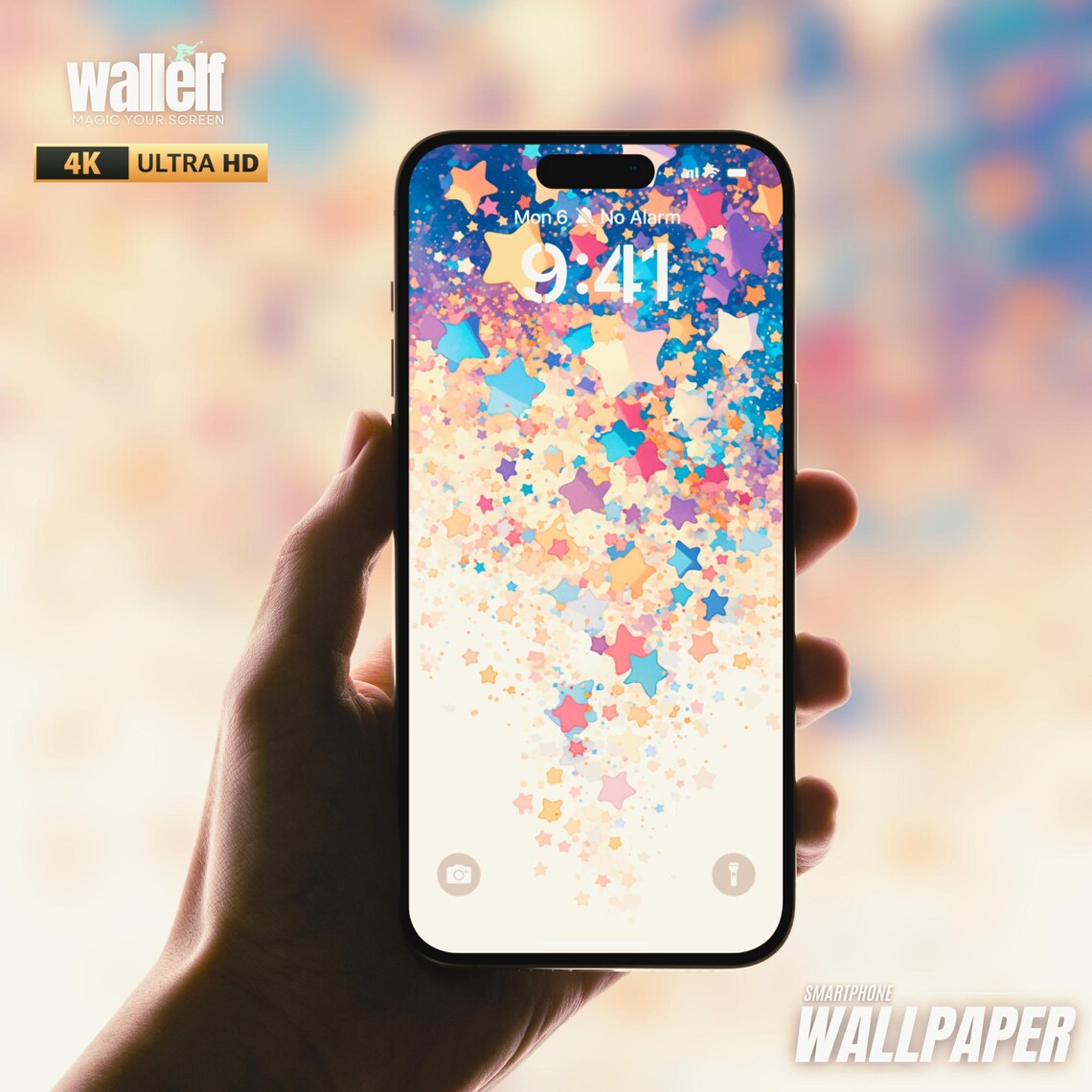 Vibrant Star Confetti 4K Wallpaper | Fun Colorful Digital Background ...