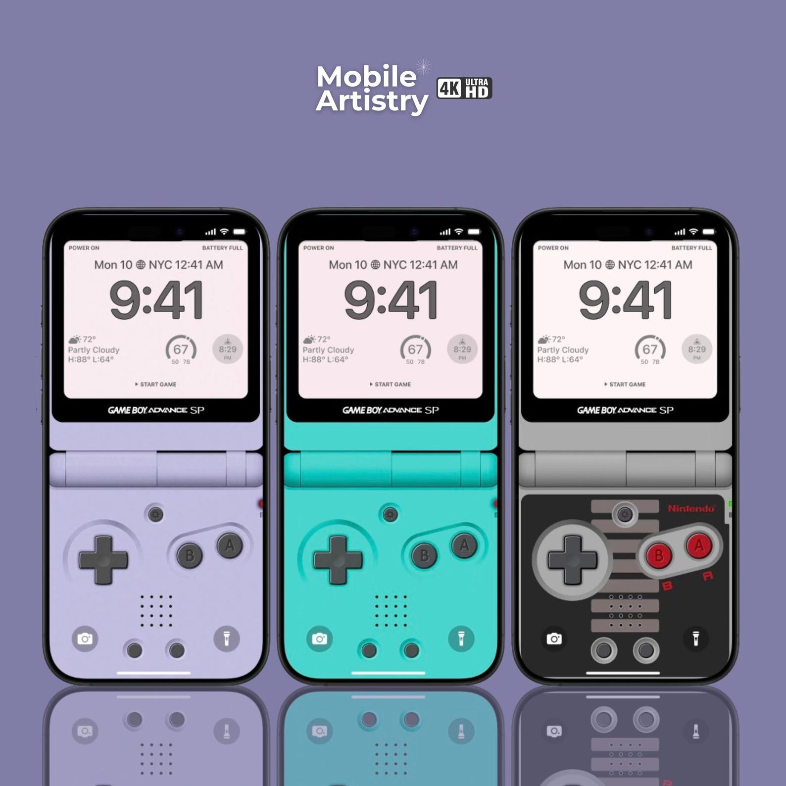 Gameboy Advance SP Flip Phone Wallpapers Pack | 8 Retro Color ...