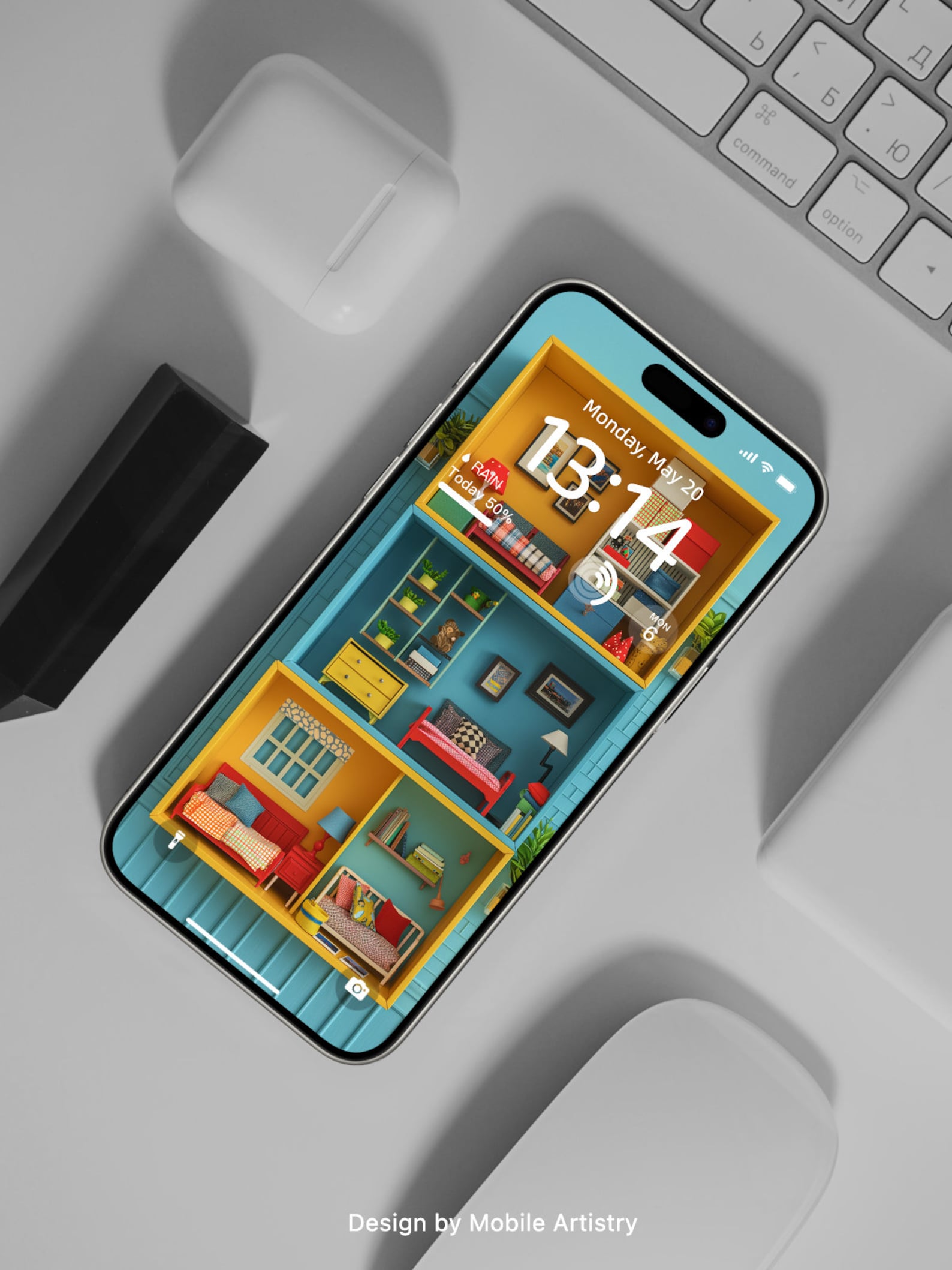 Minimalist Cozy Room Phone Wallpaper | Vibrant Phone Background ...