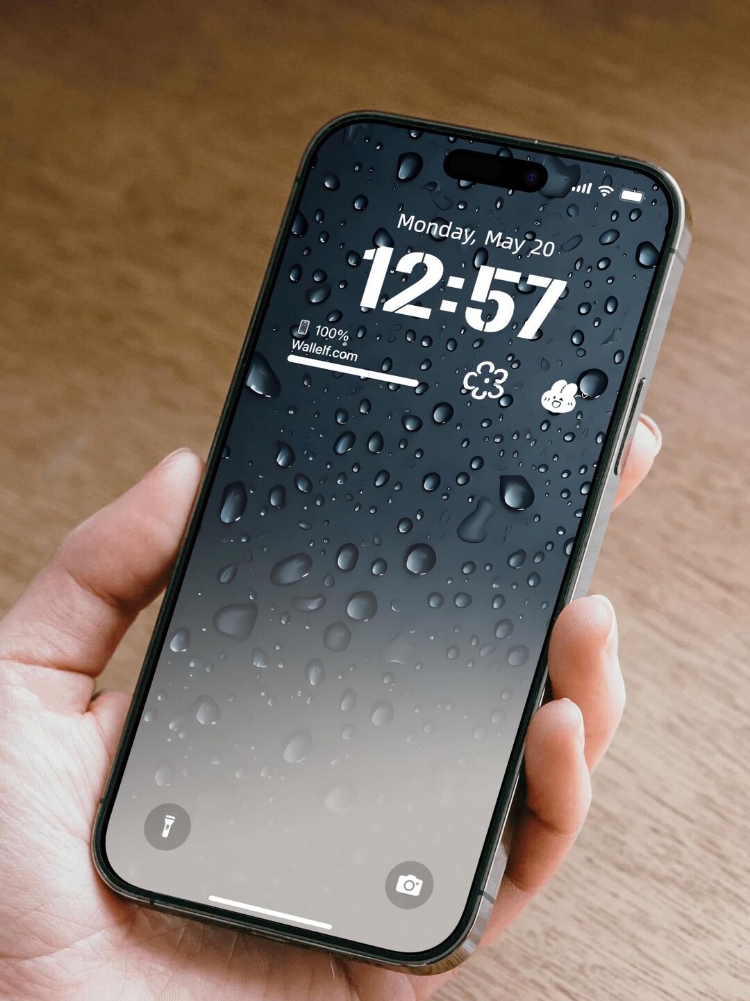 Water Droplets iPhone Wallpaper | Realistic Rain Lock Screen | Gradient ...