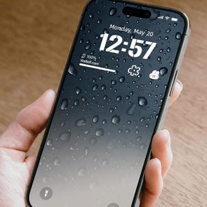 Water Droplets iPhone Wallpaper | Realistic Rain Lock Screen | Gradient ...