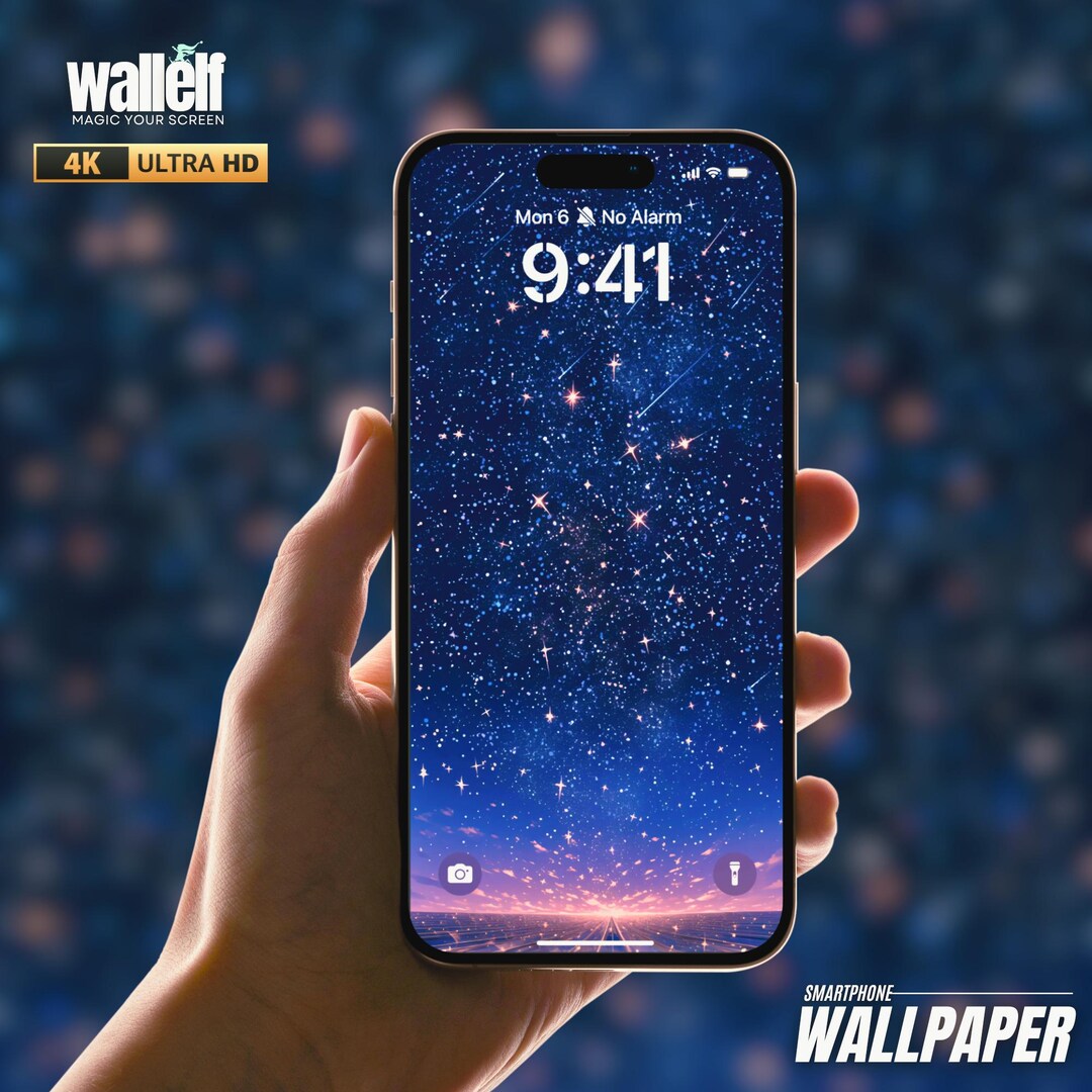 Celestial Horizon Starry Sky 4K Wallpaper | Cosmic Night Lock Screen ...