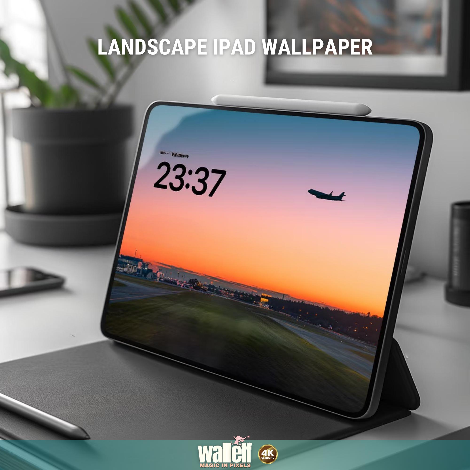 Airport Sunset iPad Wallpaper | 4K Tranquil Travel-inspired Background ...