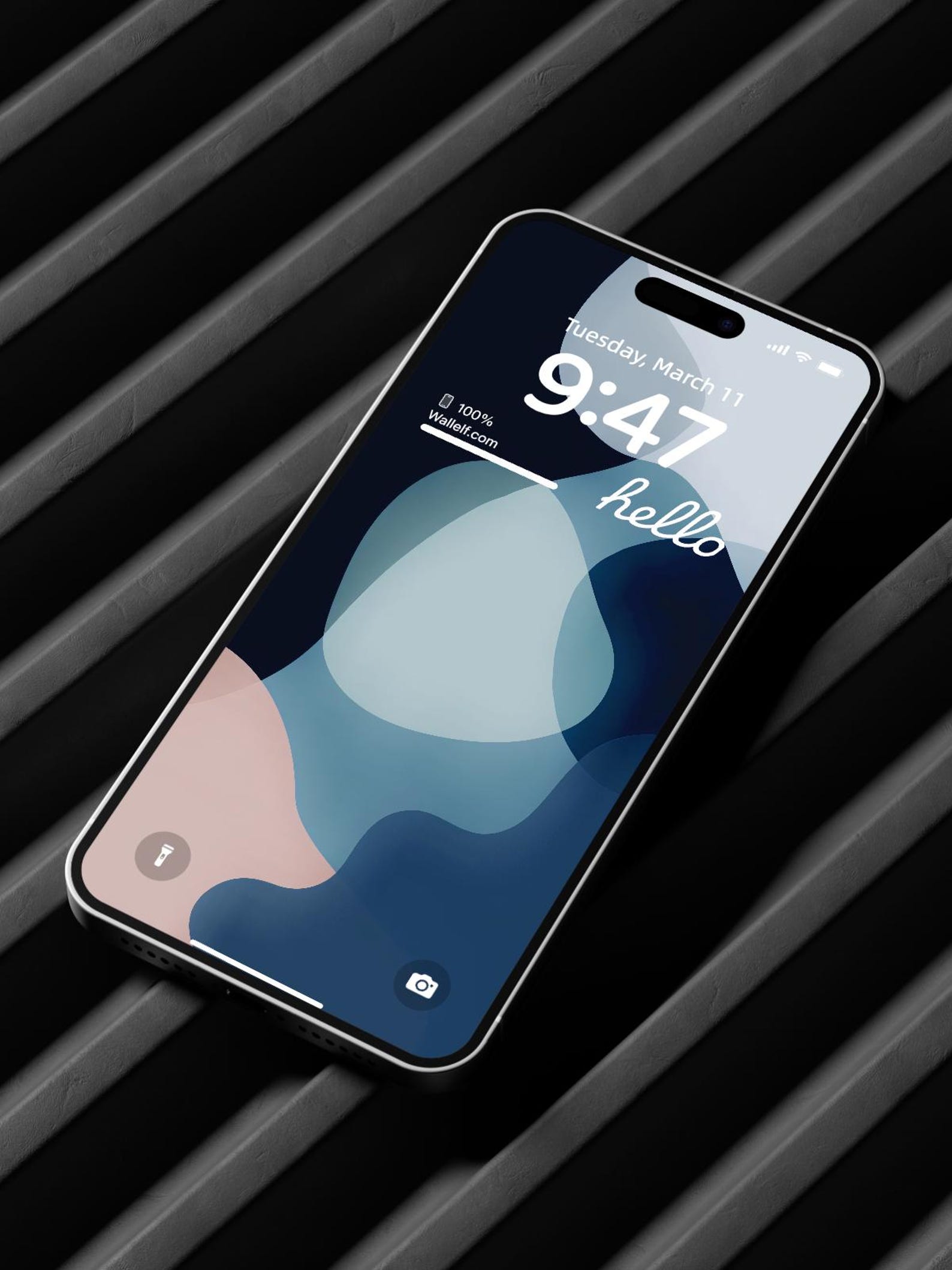 Minimalist Abstract iPhone Wallpaper | Navy and Blush Art Theme ...