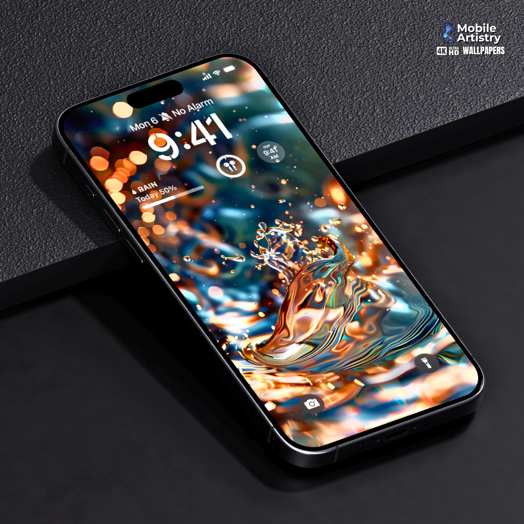 Golden Liquid Glass Phone Wallpaper | 4K HD for Iphone, Android ...