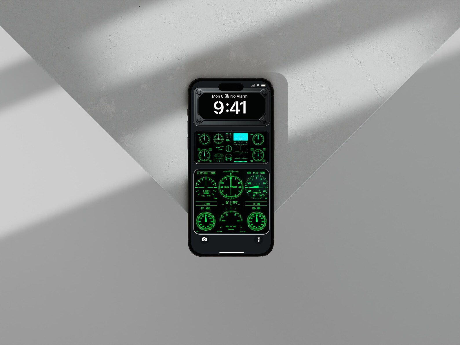 Aircraft Instrument Panel Wallpaper | Futuristic Green Glow Aviation ...