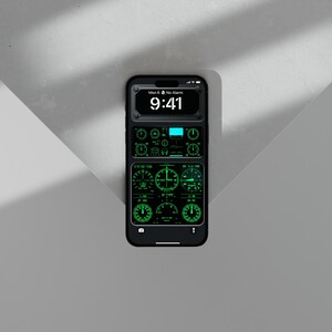 Aircraft Instrument Panel Wallpaper | Futuristic Green Glow Aviation ...