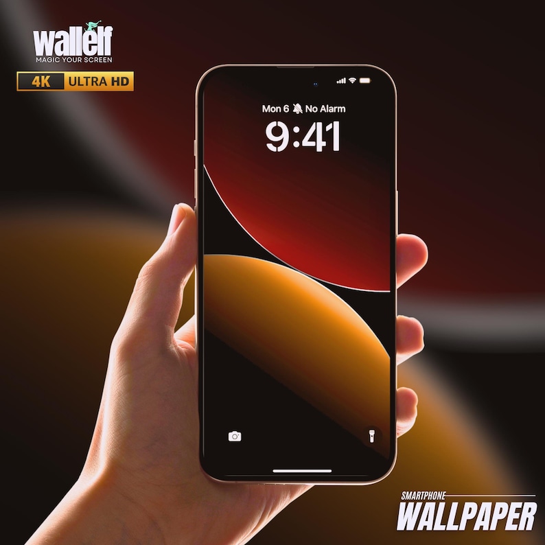 4K Ultra HD Wallpaper Gradient Red Gold Minimalist Background for ...