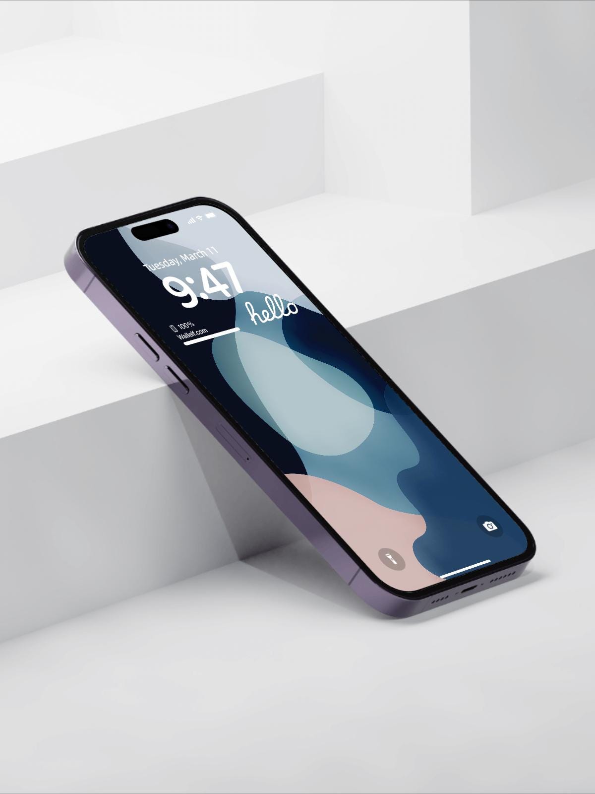 Minimalist Abstract iPhone Wallpaper | Navy and Blush Art Theme ...