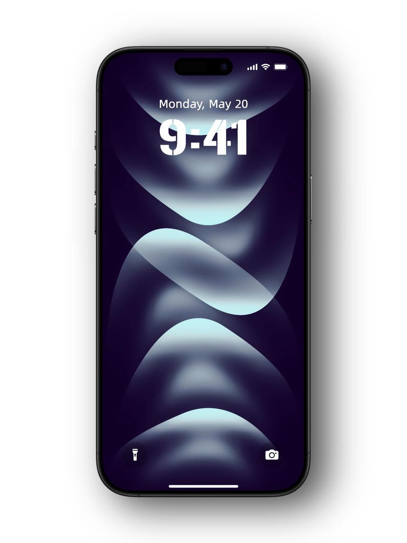 Dark Blue Glow iPhone Wallpaper | Abstract Neon Lock Screen | Minimal ...