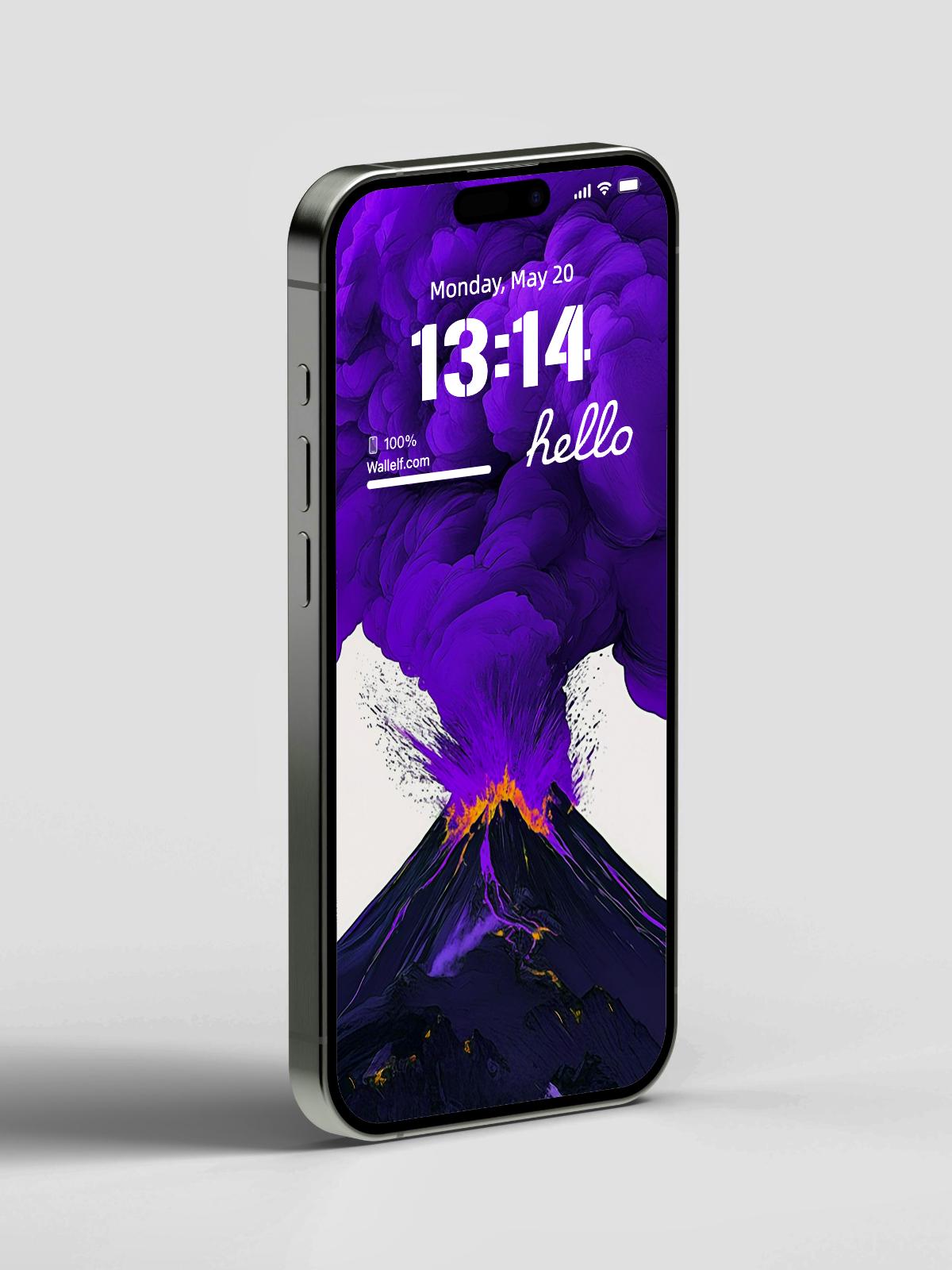 Purple Volcano Eruption 4K Ultra HD Phone Wallpaper - Bold and Dramatic ...