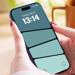 Aesthetic Gradient Split Wallpaper Set | Teal Blue iPhone iPad ...