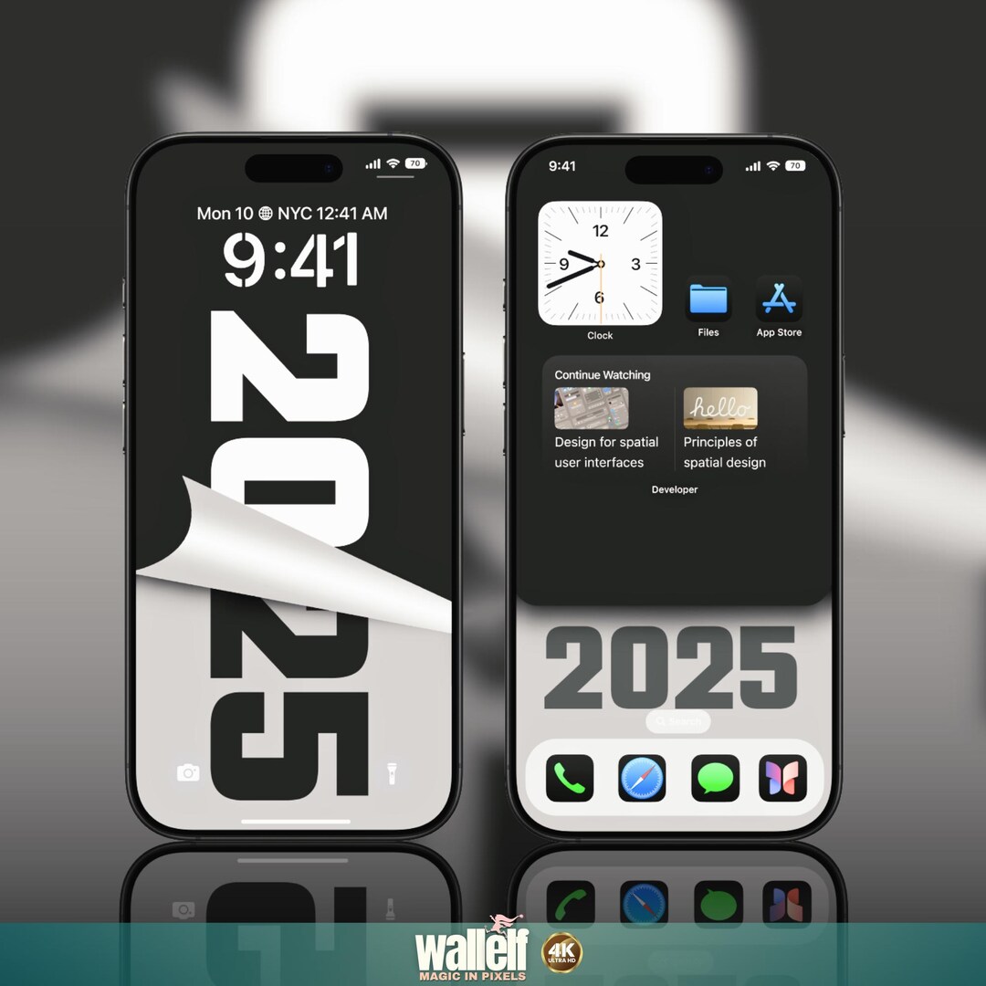 2025 iPhone Wallpaper Bundle | Minimalist Lock & Home Screen | High ...