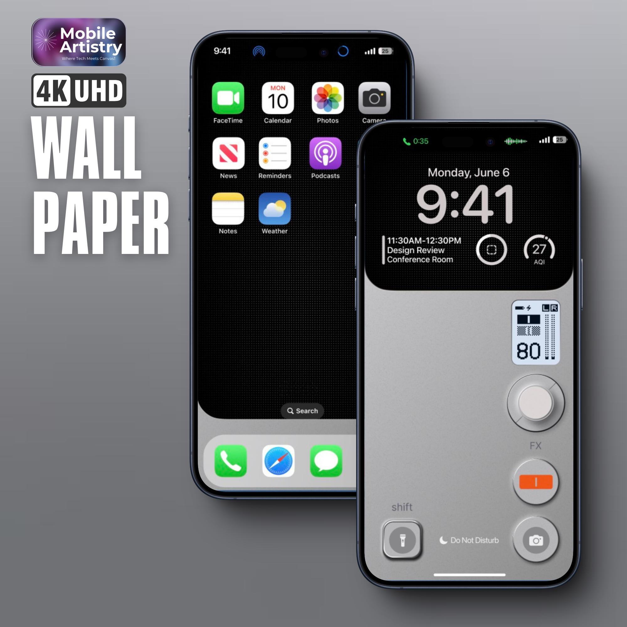 Retro Futuristic Control Panel 4K UHD Phone Wallpaper for iPhone ...