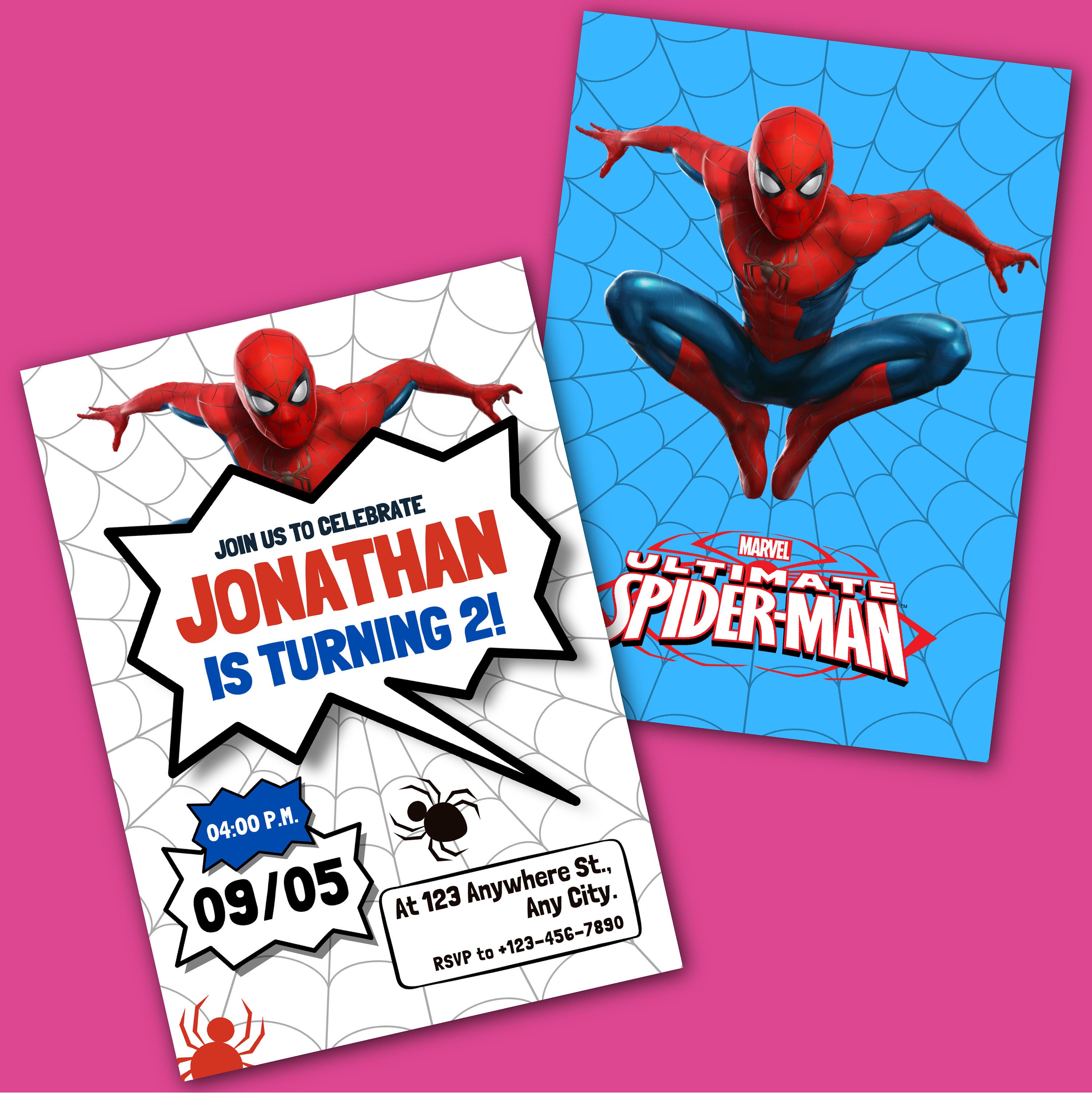 Editable Spider Man Birthday Invitation Template, Printable Birthday ...