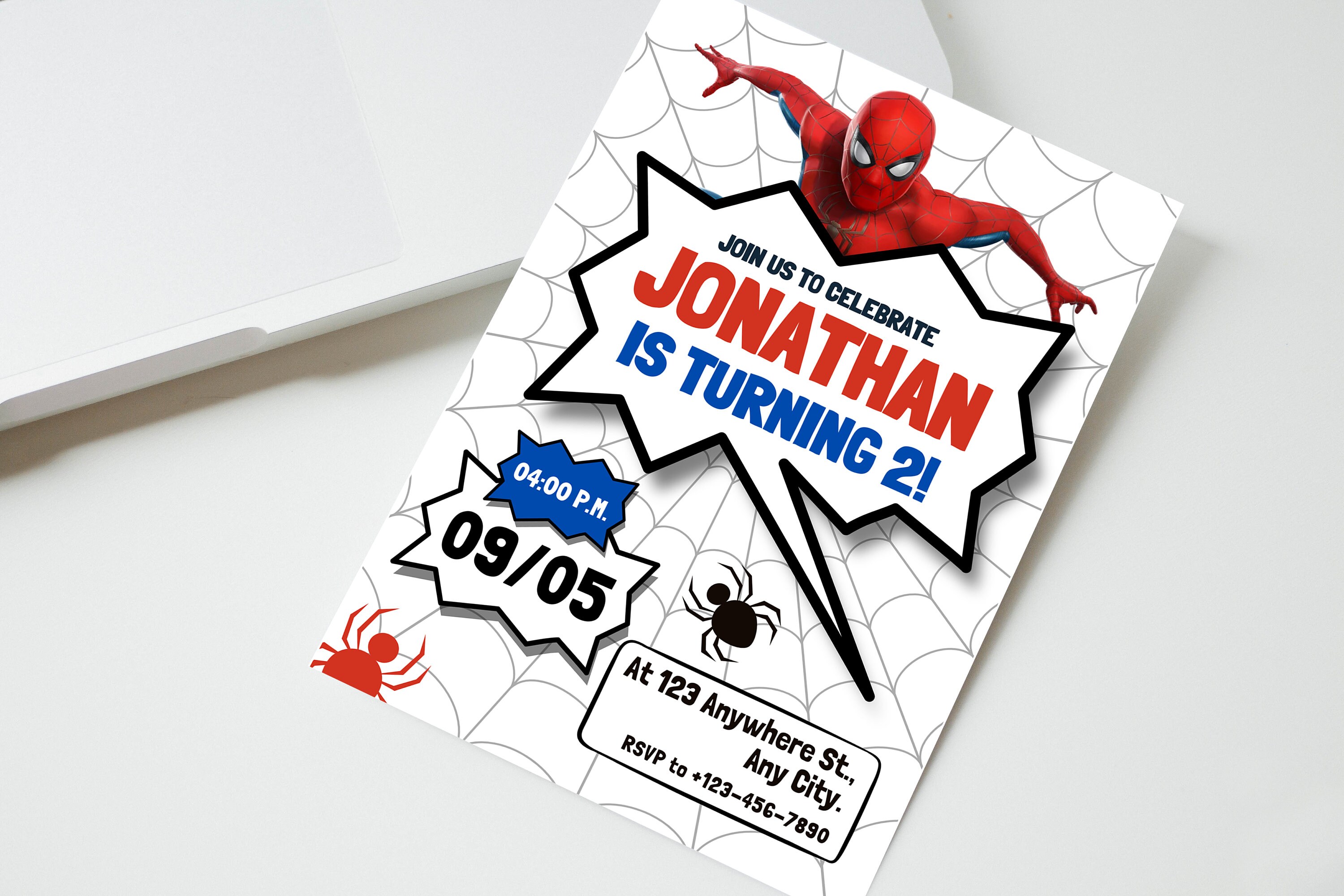 Editable Spider Man Birthday Invitation Template, Printable Birthday ...