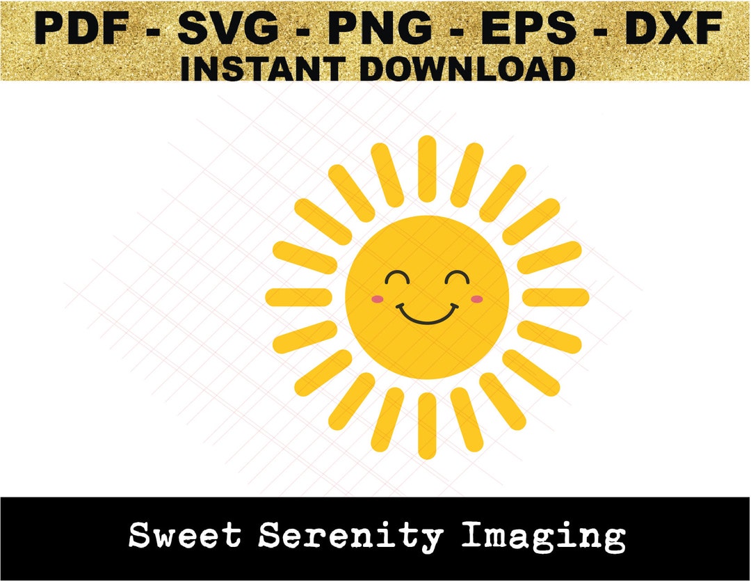 SVG Summer Sun Laser Engrave Glowforge Png SVG DXF Cut Files Cricut ...
