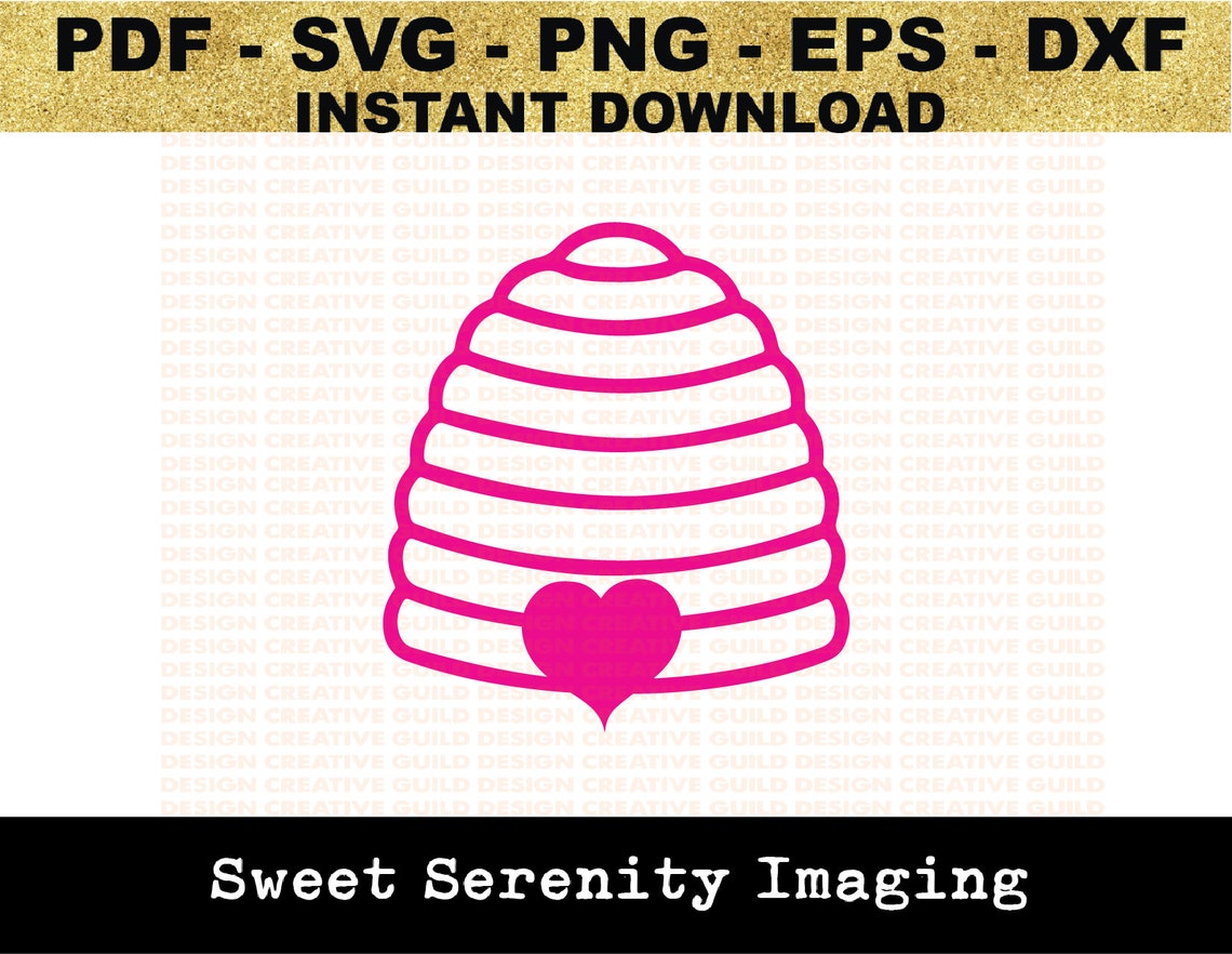 Beehive Heart SVG DXF Cut Files Cricut Silhouette Vinyl Digital Files ...