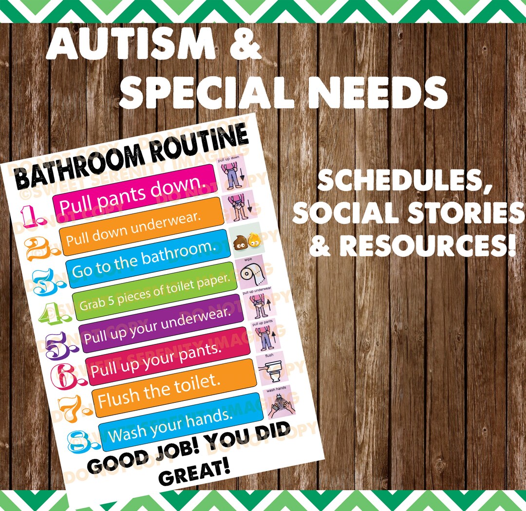 Autism / Special Needs - Bathroom Routine Chart - Etsy