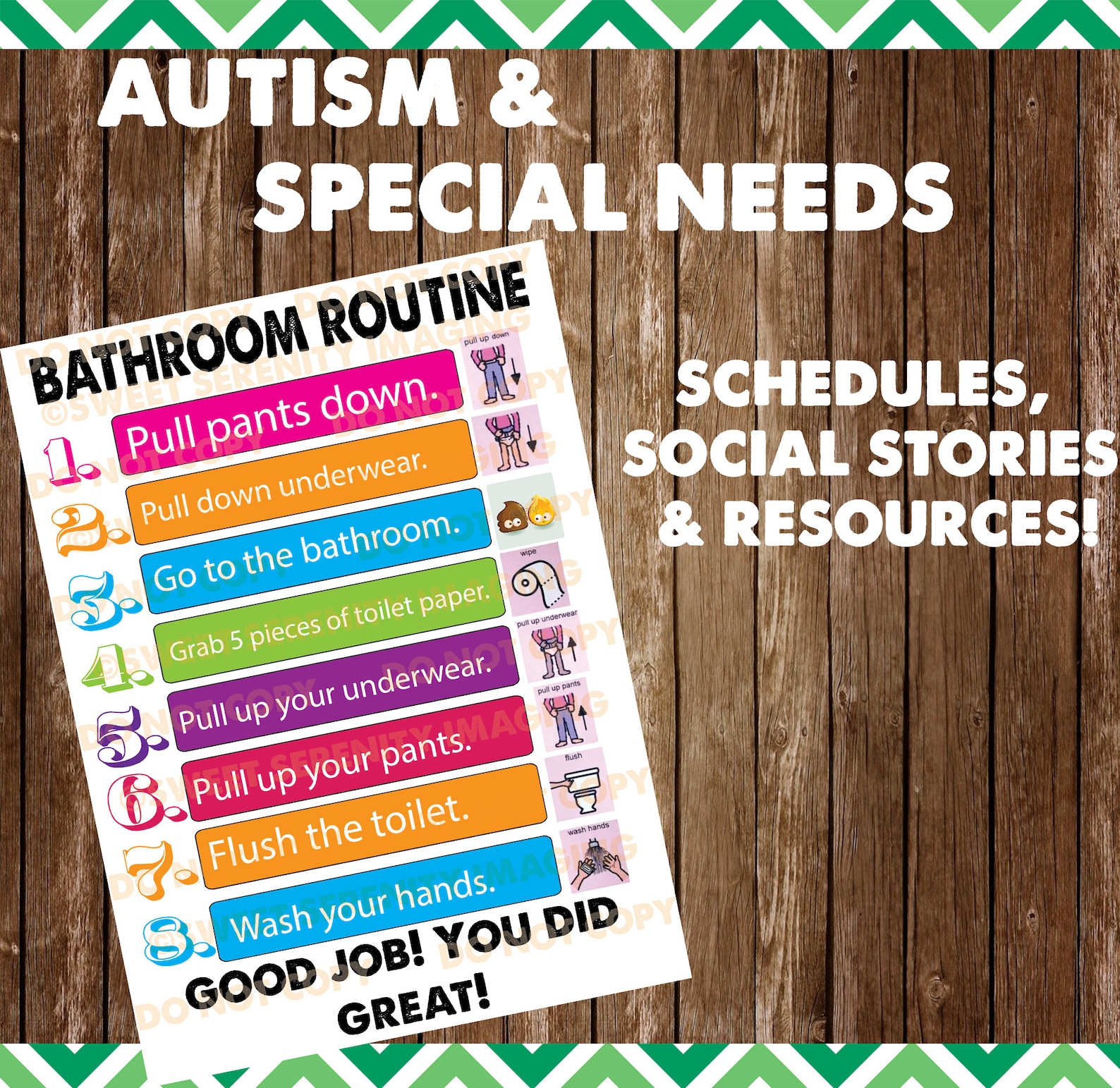Autism / Special Needs - Bathroom Routine Chart - Etsy