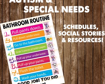 Daily Routine Chart Home School Autism Special Needs Children Kids Day ...