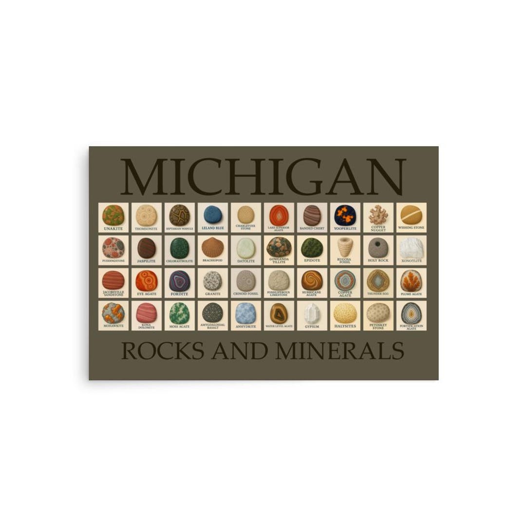 Michigan Rocks and Minerals Photo Paper Poster - Etsy