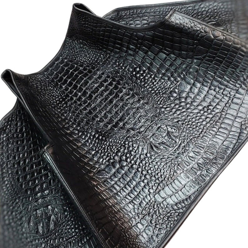 New Men's Black Crocodile Leather Vest, Biker Vest, Custom Motorcycle Vest, Real Leather ...