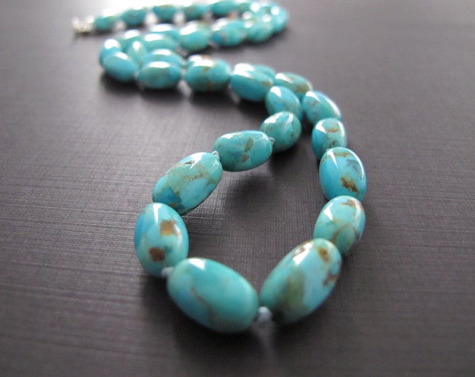 Kingman Turquoise Necklace, Light Blue Turquoise, Gift for Her - Etsy
