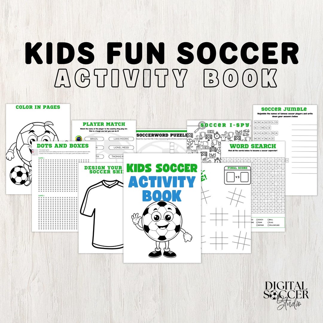 Printable Soccer Activity Book, Football for Kids, Sports Birthday ...