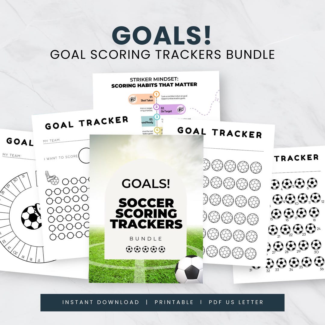 Soccer Goal Scoring Trackers Bundle, Printable Goal Logs, Football ...