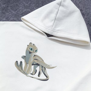 Light Fury Dragon Embroidered Hoodie, Light Fury Personalized ...