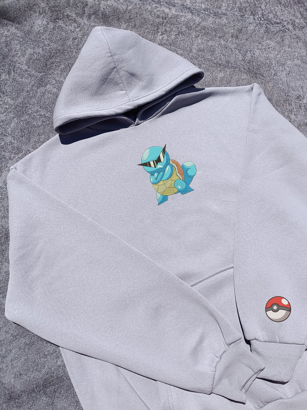 Pokemon Squirtle Embroidered Hoodie Cute Unisex Embroidered Sweatshirt ...