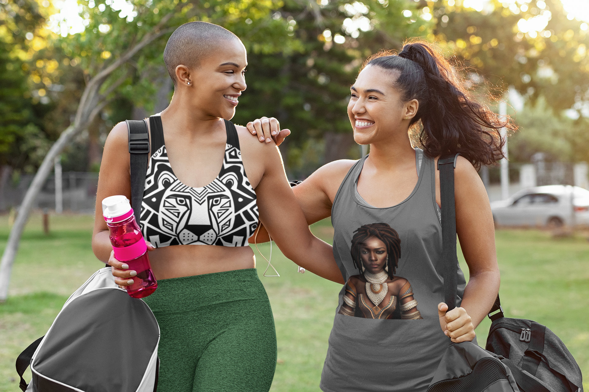 Lioness Pride Series 7: African Lioness in Black and White Sports Bra ...