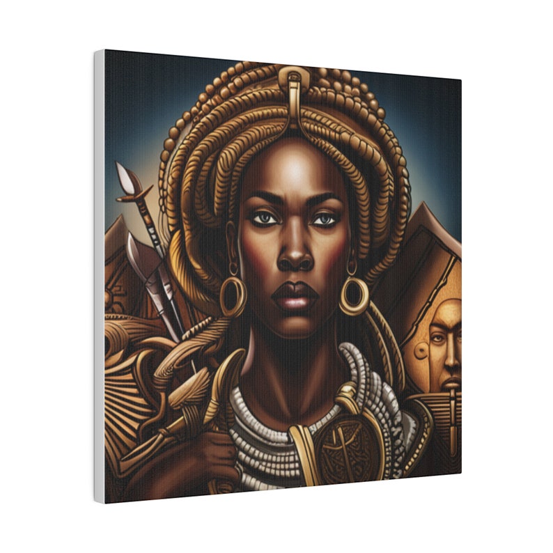 Majestic Fierce and Courageous: Matte Canvas Portrait of an African ...