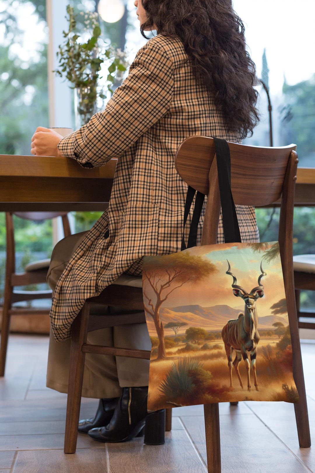 Wildlife Wonders Tote Bag Okapi and Kudu Design With Interior Zippered ...
