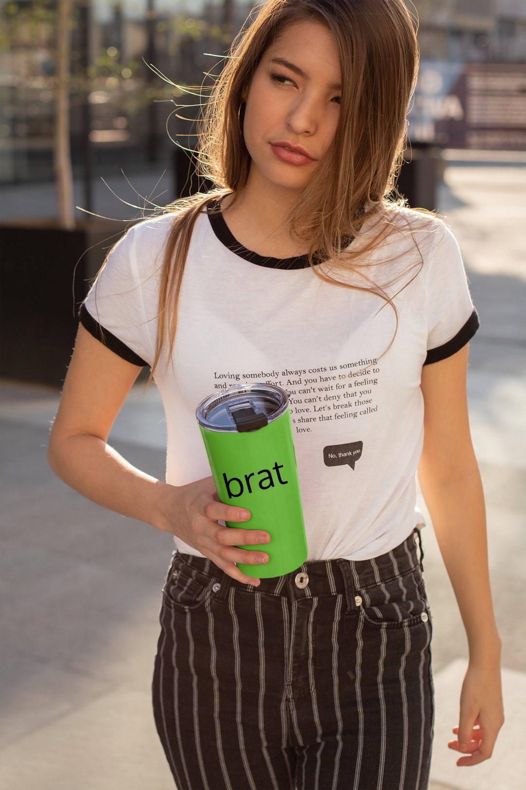 Lime Green Brat Insulated Mug: Sassy Sips Guaranteed! Stainless Steel ...